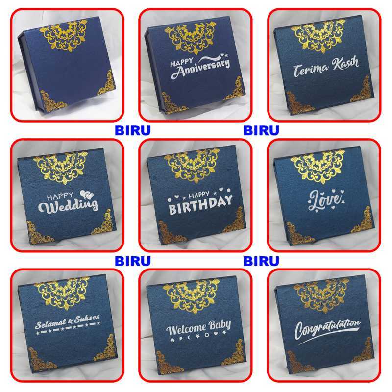 Jual Gift Box Emas Biru Kotak Kado Souvenir Hampers Untuk Berbagai ...