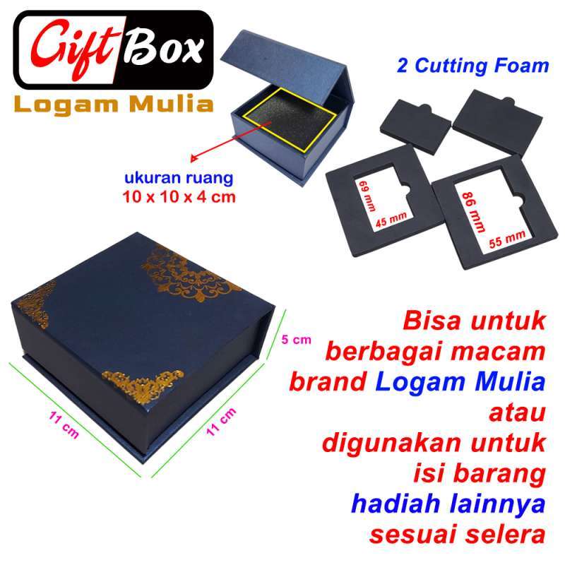 Jual Gift Box Emas Biru Kotak Kado Souvenir Hampers Untuk Berbagai ...