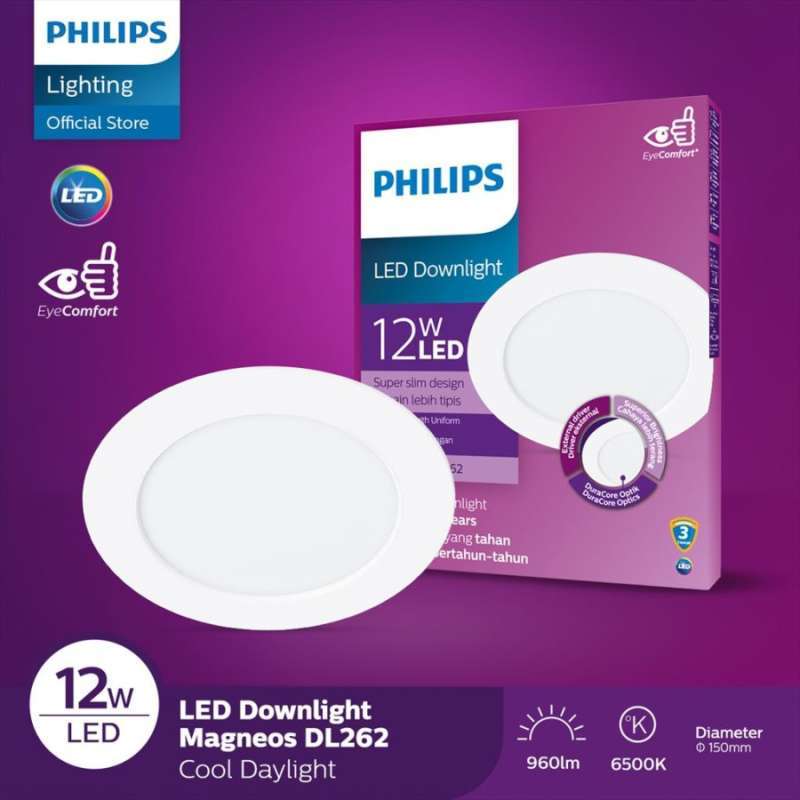 Promo Philips Magneos LED Downlight DL262 12W 6500K Diskon 31% di ...