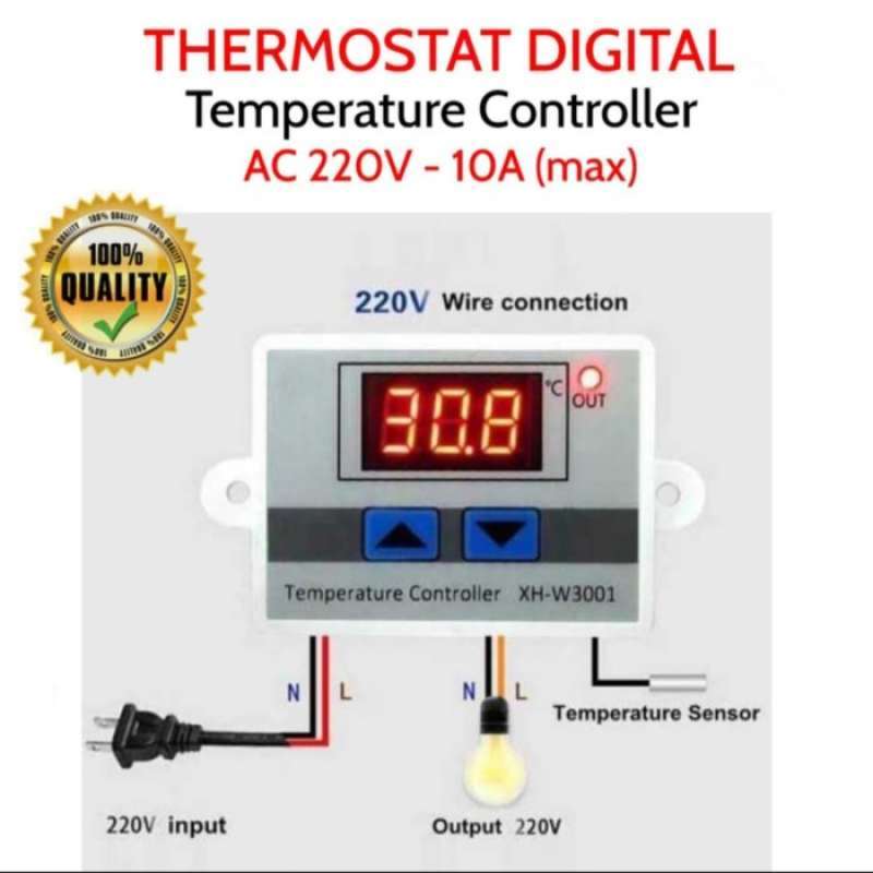 Jual Thermostat Digital AC 220V Termostat Alat Pengatur Suhu XH-W3001 di Seller Odettee Shop ...