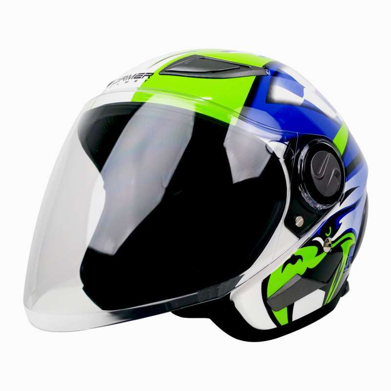Jual Cargloss Former Of Strike Helm Half Face - Blue White XL di Seller ...