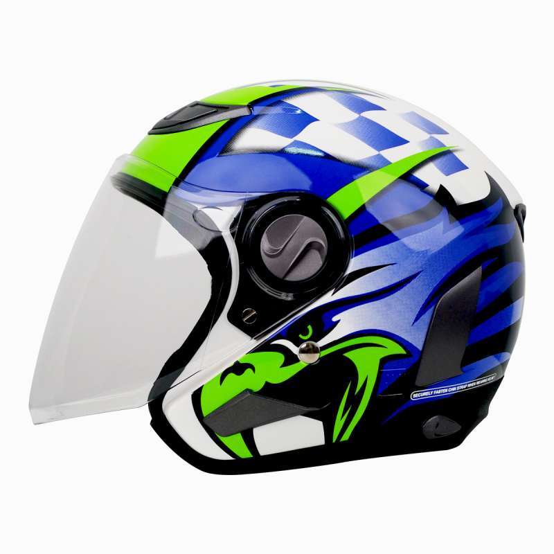 Jual Cargloss Former Of Strike Helm Half Face - Blue White XL di Seller ...