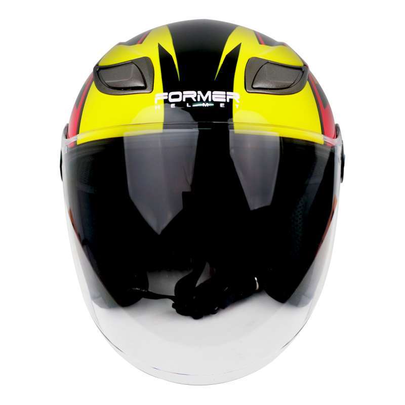 Jual Cargloss Former Of Strike Helm Half Face - Orange Black Gloss L di ...