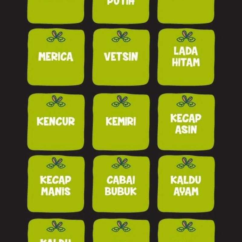 Jual STIKER LABEL BOTOL TEMPAT BUMBU DAPUR / STICKER LABEL - HIJAU di ...