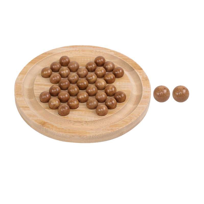 Jual Wood Peg Solitaire Board Game Independence Chess Tabletop Game for ...