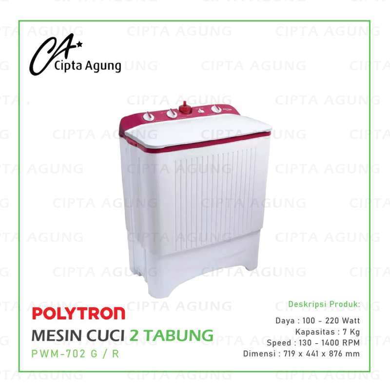 Jual MESIN CUCI 2 TABUNG 7 KG POLYTRON PWM-702 PWM702 PWM 702 [BDG] di ...
