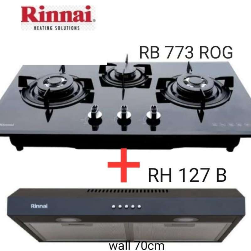 Jual Paket Kompor Tanam Rinnai 3 Tungku Rb 773 Rog Dan Hood Rh 127 B Di ...
