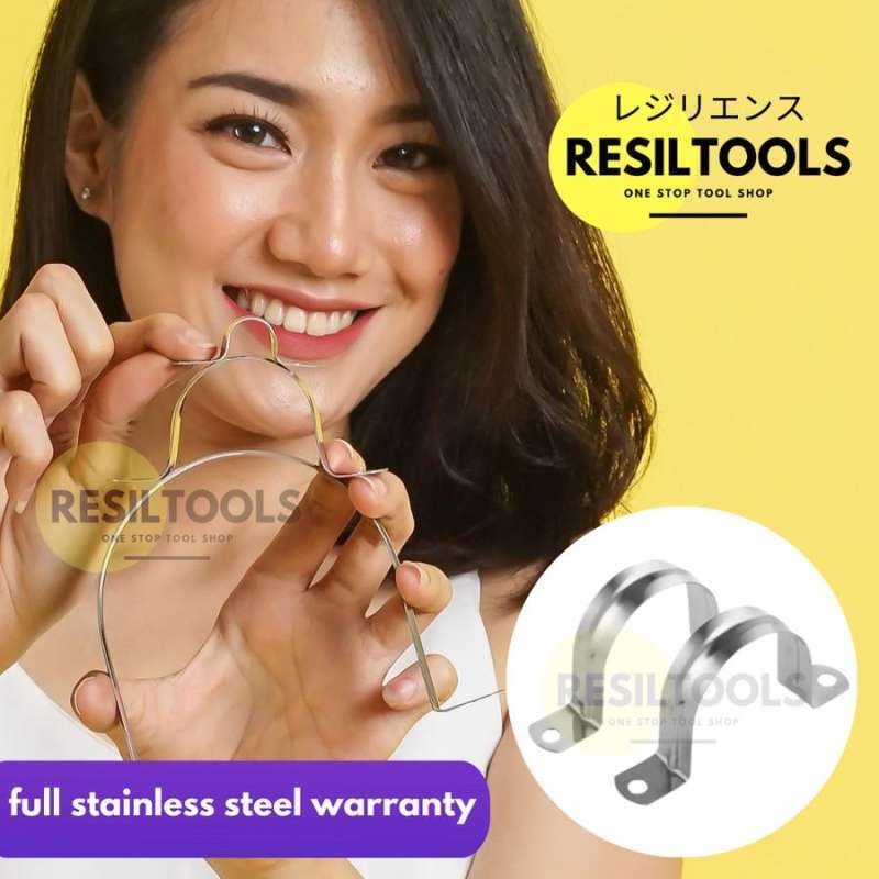 Jual Clamp Omega Stainless M 12 Klem N Pipa Paralon Kabel Bando U 100 ...