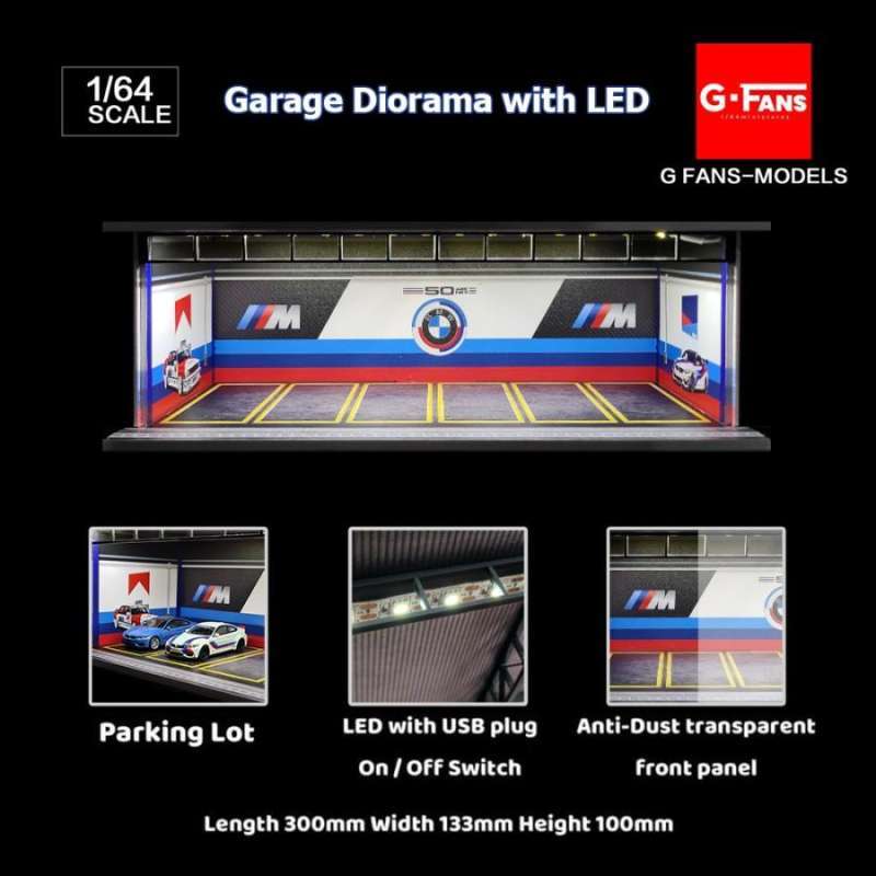 Jual G-Fans Models 1/64 Diorama Diecast BMW 50th Anniv Garage with LED ...