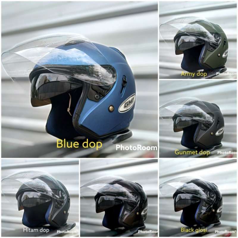 Promo HELM SEPEDA MOTOR HALFFACE DOBLE VISOR GMT ORIGINAL/HELM PRIA ...