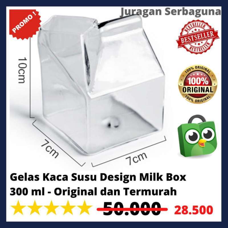 Jual Gelas Kaca Susu Design Milk Box 300 ml - Original dan Termurah di ...