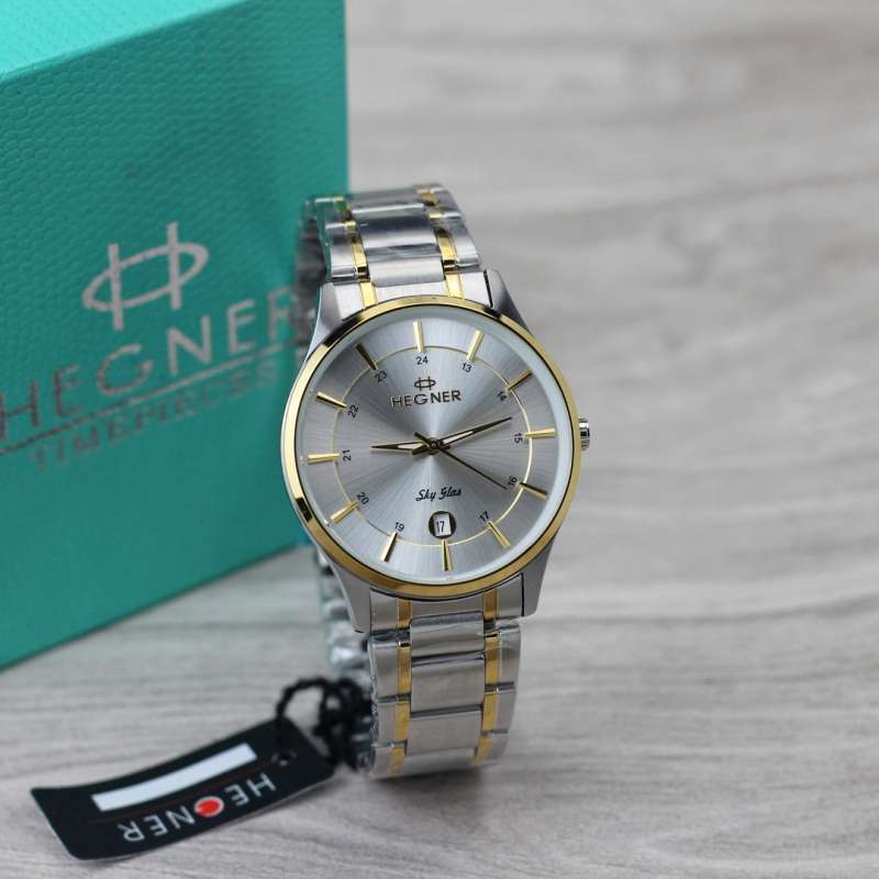 Promo Jam Tangan Pria Hegner Original Tali Stainles Steel Tanggal Aktif ...