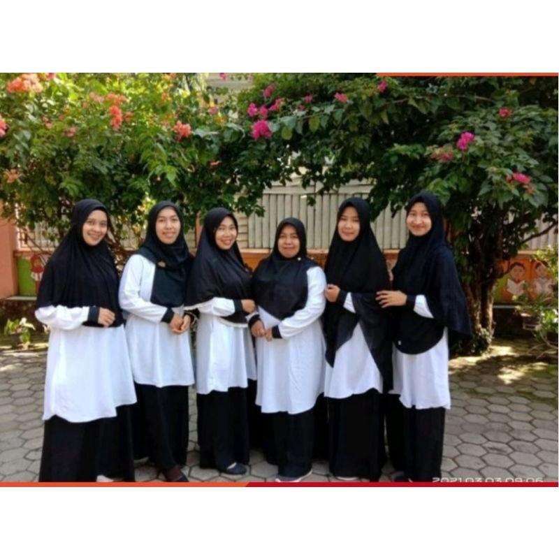 Jual Hermosa-Gamis kantor hitam putih-seragam PNS-Seragam dinas hitam ...