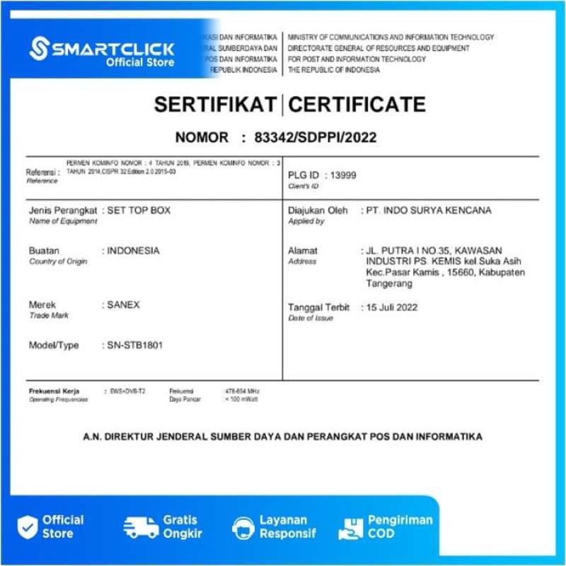 Jual Set Top Box Tv Analog Ke Digital Dvb T2 Hd Sanex 1801 Original New Di Seller Smartclick ...