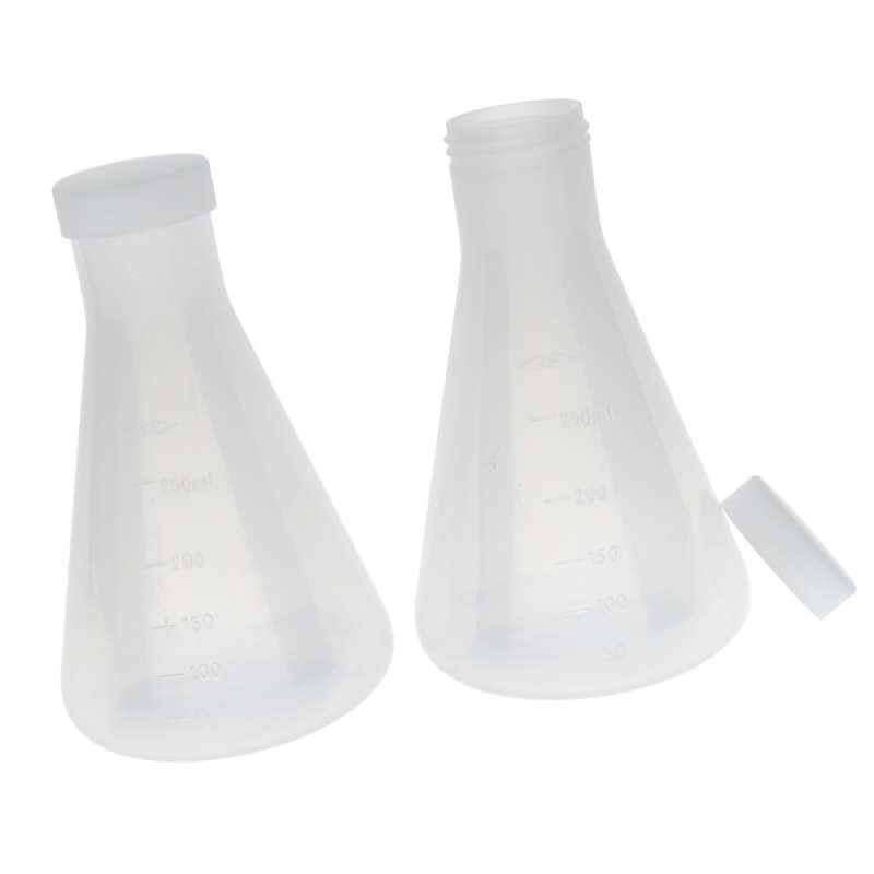 Jual 2x Plastic Conical Flask Erlenmeyer, Screw Cap, Autoclavable,Leakproof 250ml di Seller ...