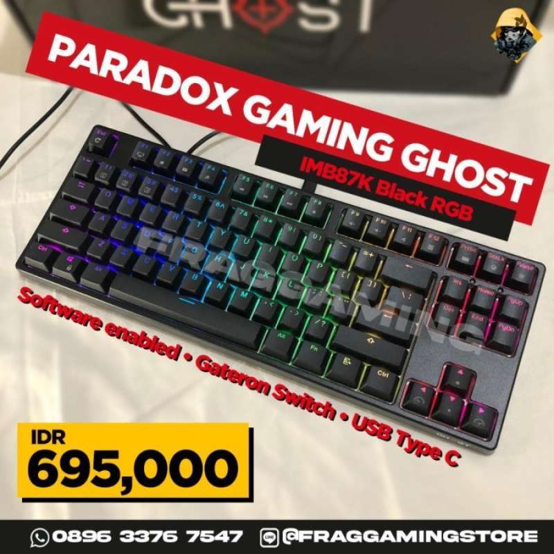 Jual Paradox Gaming GHOST IBM87K / IBM 87K Black TKL Mechanical ...