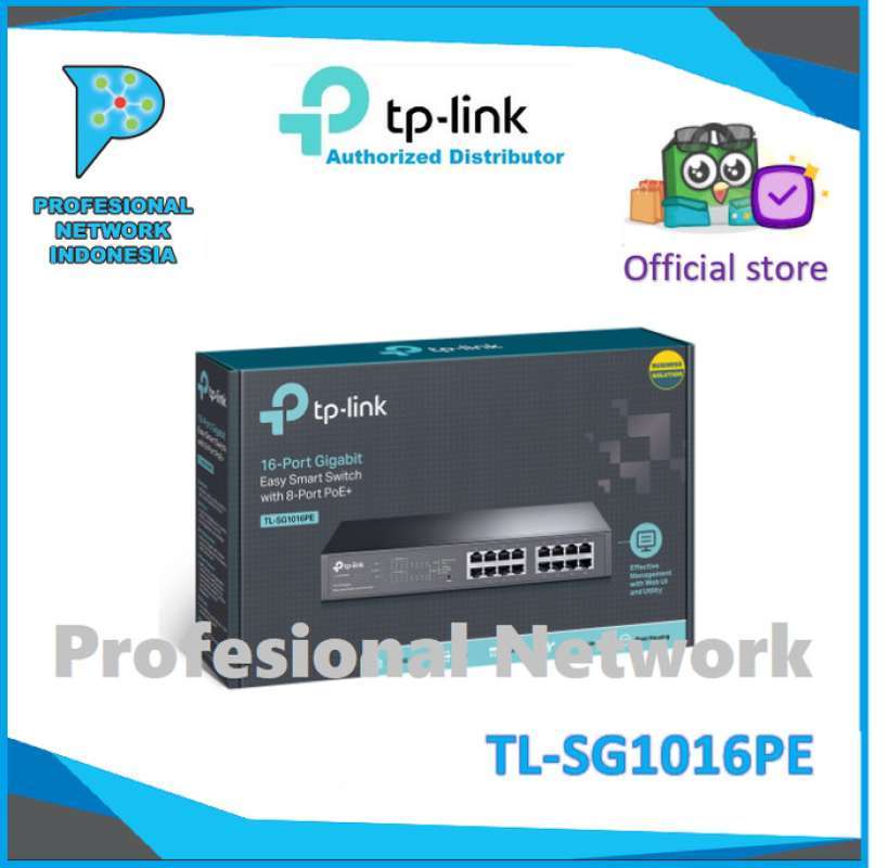 Jual TP-LINK TL-SG1016PE 16-Port Gigabit Easy Smart PoE with 8-Port PoE+ di Seller NEW VISION ...