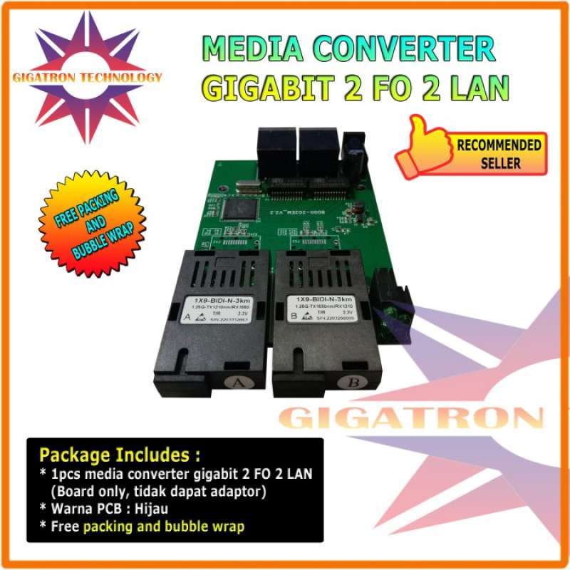 Jual Media Converter Gigabit Fiber Optic 2 Port FO 2 Port LAN / 2 FO 2 LAN di Seller NEW VISION ...