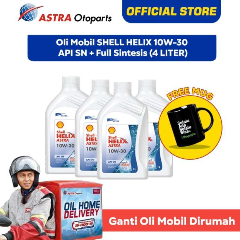 Promo Oli Mobil Shell Helix 10W-30 (4 Ltr) + Free Ganti Oli di Tempat ...