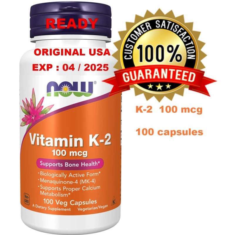 Promo Now Foods Supplements Vitamin K2 100 mcg isi 100 capsules Diskon ...