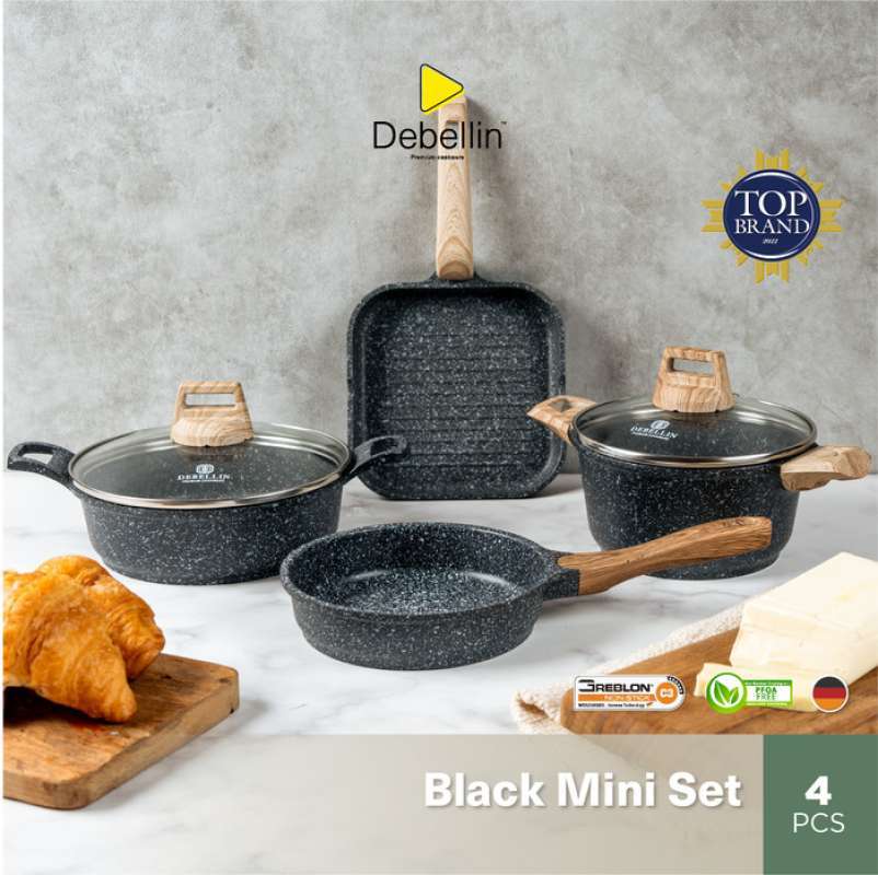 Jual Debellin Premium Cookware Set - Black Mini Series Of 4 Granite di Seller NEW VISION ...