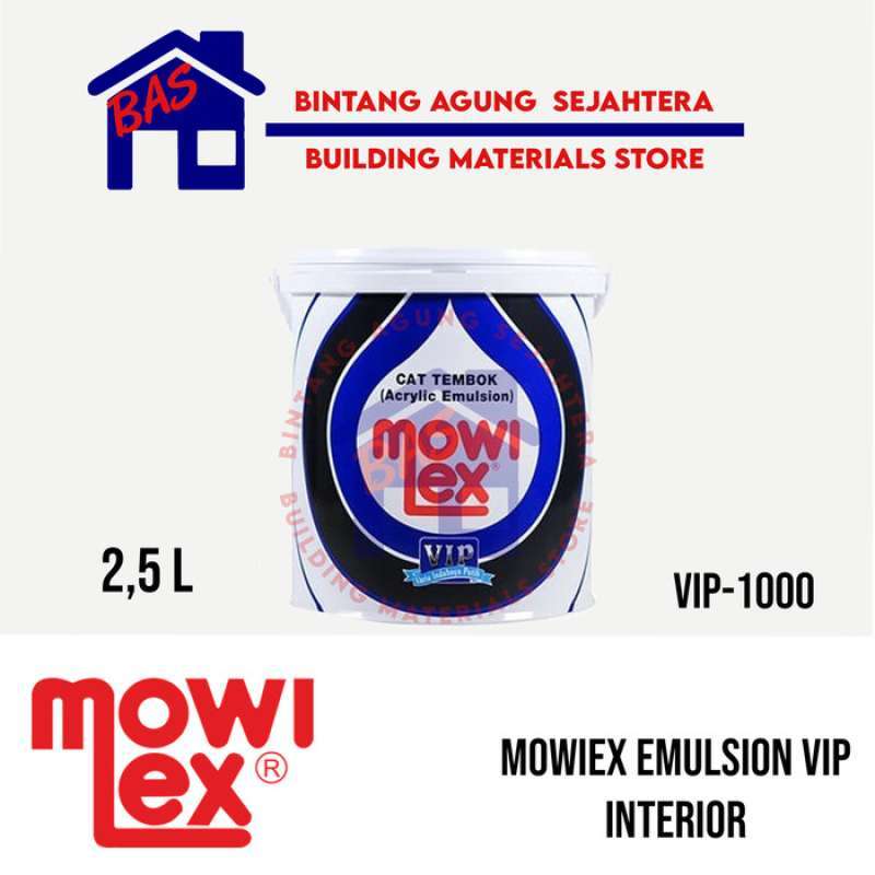 Promo CAT TEMBOK MOWILEX EMULSION VIP GALON GLN 2,5L VIP-1000 PUTIH ...