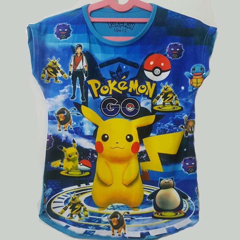 Promo Baju Karakter Anak Perempuan Pokemon Go Model Baju Batwing ...