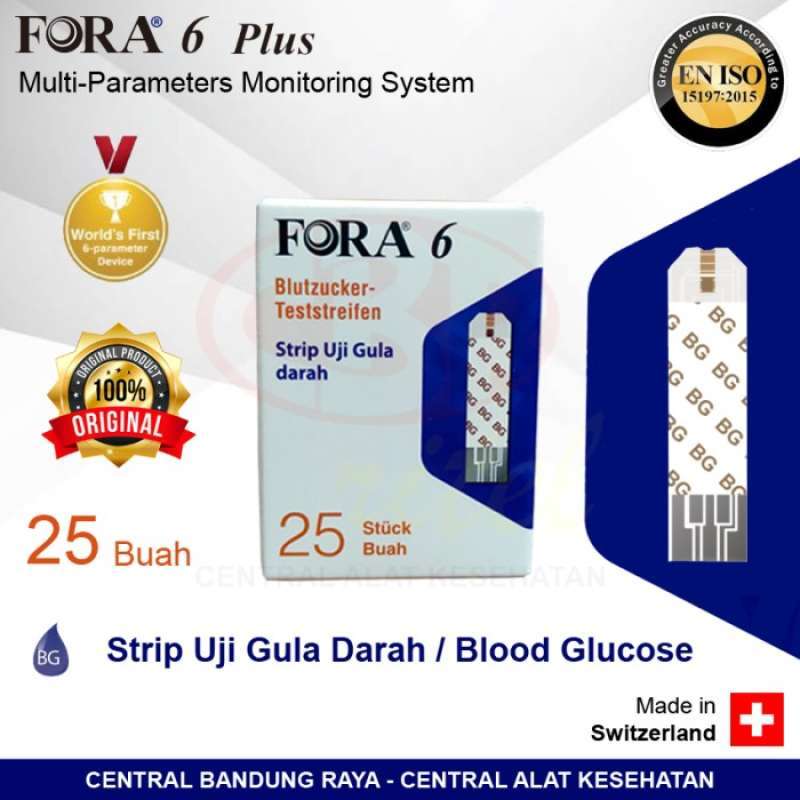 Promo FORA 6 Plus Strip Gula Darah / Blood Glucose isi 25pcs Diskon 23% ...