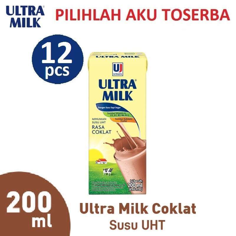 Promo Susu Ultra Coklat (Cokelat) - 200 ml ( 1 PAKET ISI 12 ) Diskon 10 ...