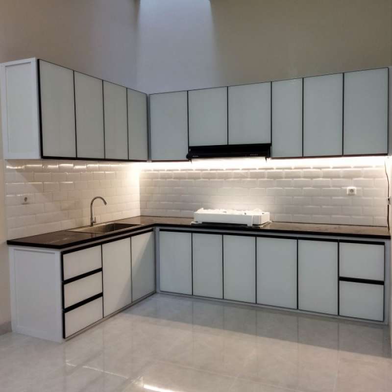 Promo kitchen set aluminium + kaca superwhite Diskon 23% di Seller ...