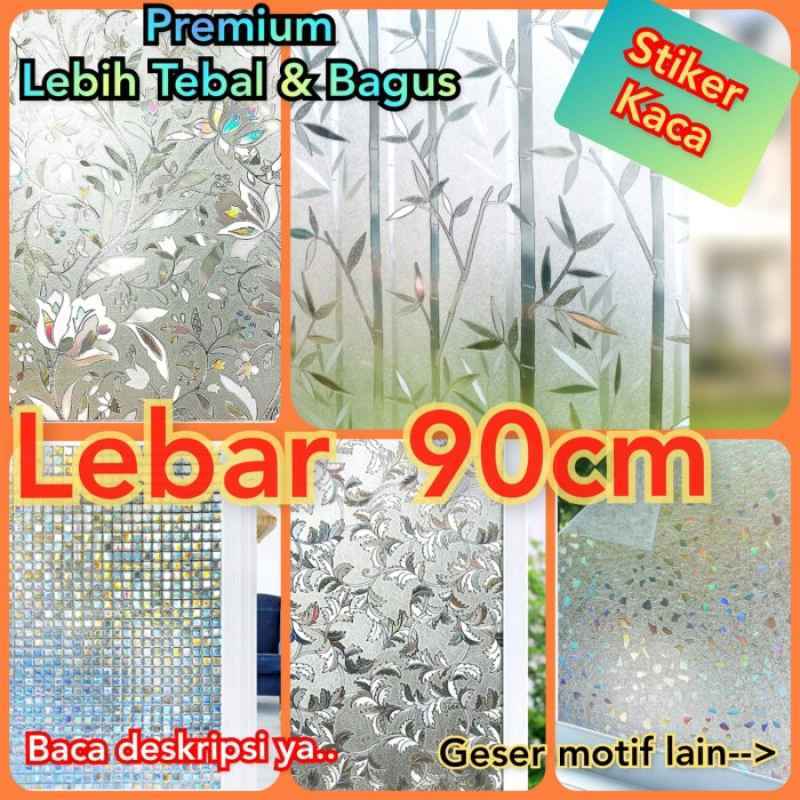 Promo SUNBLAST KACA STIKER KACA MOTIF BUNGA HITAM PUTIH TULANG BAMBU ...