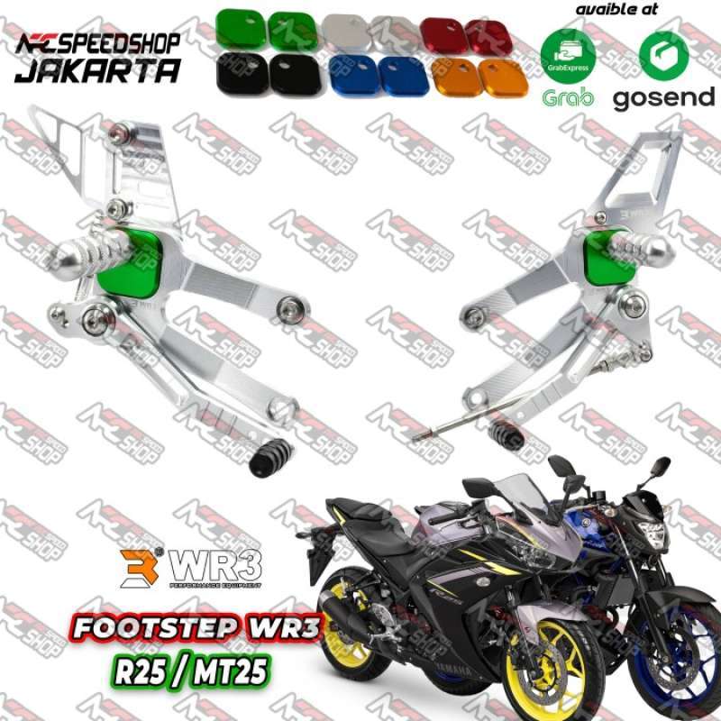 Jual Foot Step Racing Wr3 V-Series Yamaha R25 / Mt25 / Silvergreen di ...