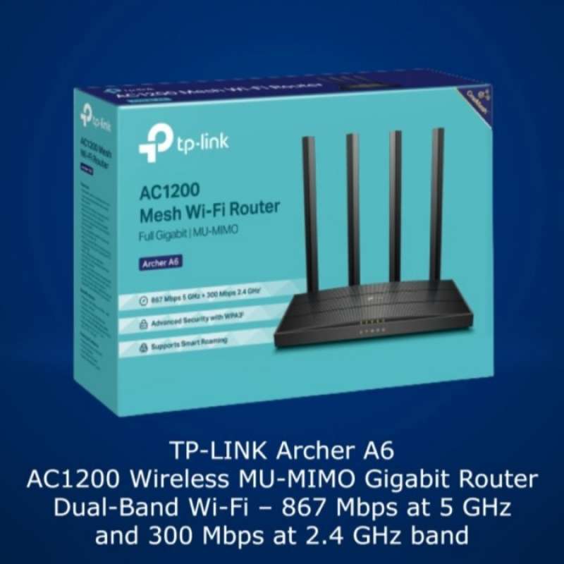 Jual Tp-Link Archer A6 Ac1200 Wireless Mu-Mimo Gigabit Router di Seller ...
