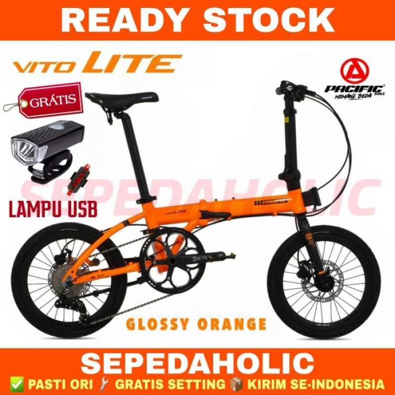 Jual SEPEDA LIPAT 16 INCH PACIFIC VITO LITE ALLOY 12 SPEED HIDROLIK ...