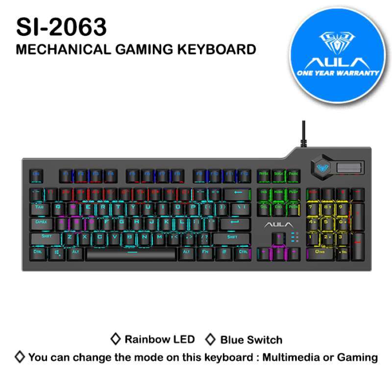 Jual Keyboard Gaming Multimedia Mechanical AULA SI-2063 –RGB Macro ...