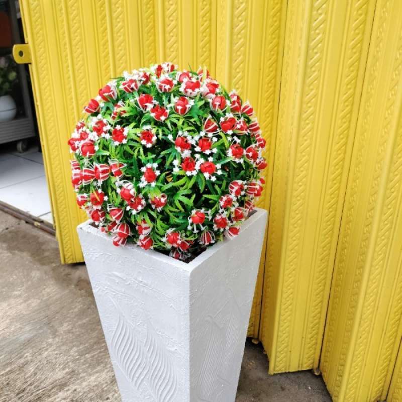 Jual BOLA TOPIARY BUNGA PLASTIK/BUNGA HIAS/ARTIFICIAL/TANAMAN HIAS ...