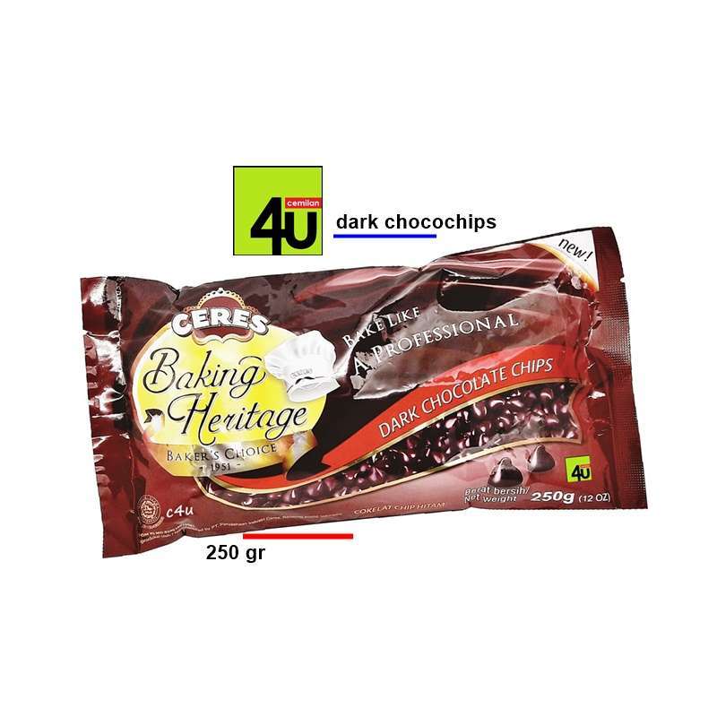 Jual Ceres Baking Heritage DARK CHOCOLATE CHIPS [250 gr] di Seller ...