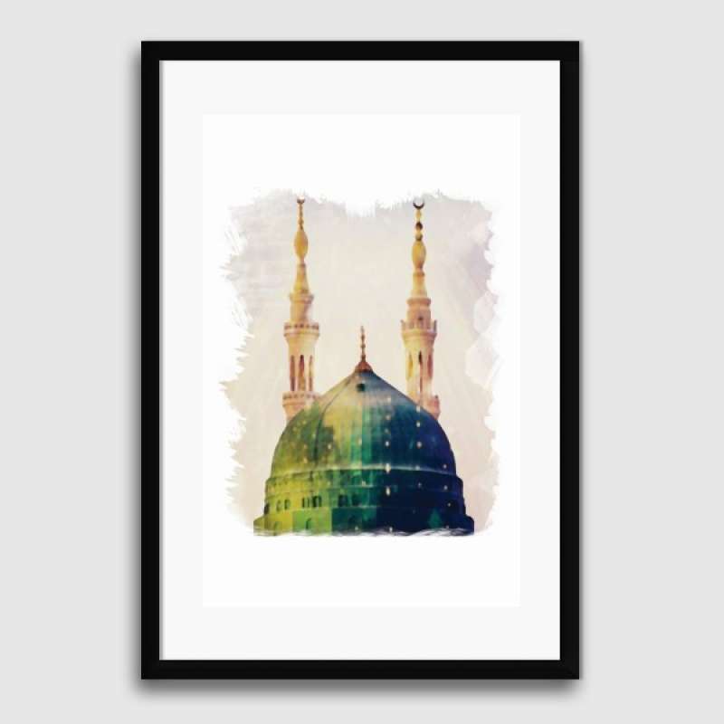 Jual Lukisan Lukisan Dinding Set - Kubah And Mosque - Mix Matte - Black ...
