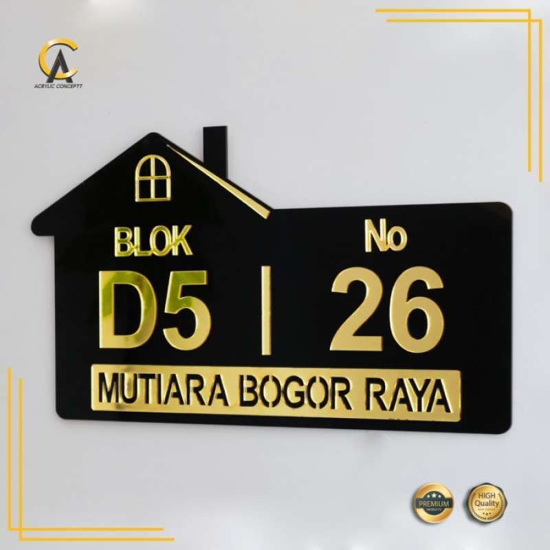 Promo Plat Rumah Uk.30X17 / Plat Nomor Rumah Akrilik / Plat Nomor ...