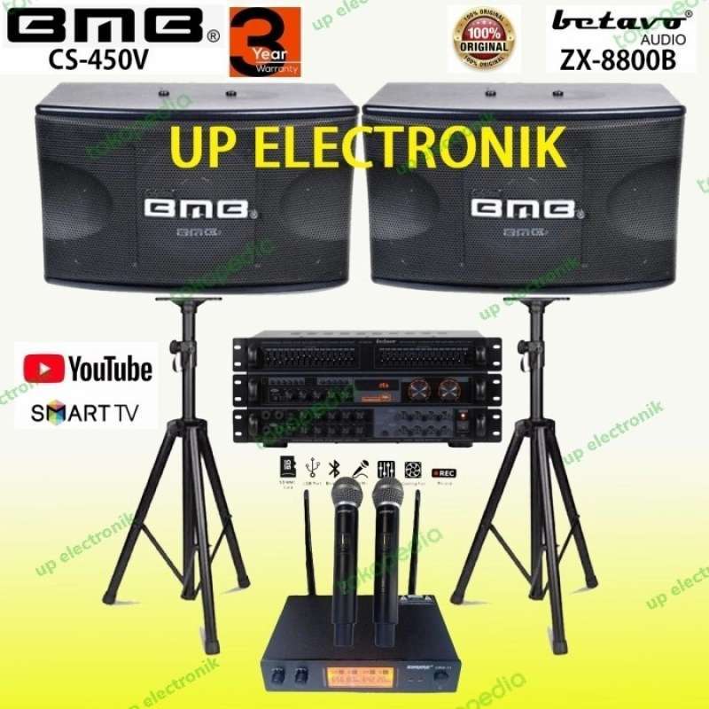 Promo PAKET KARAOKE SPEAKER BMB 10 INCH CS-450V SET BETAVO ZX-8800B ...