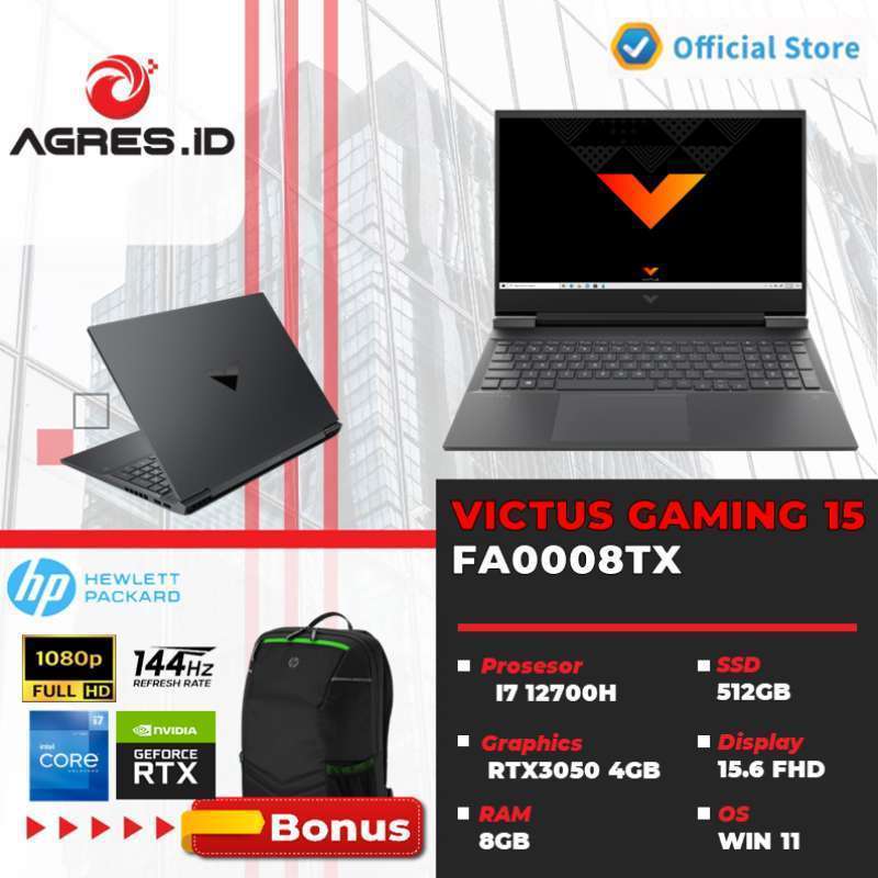 Jual HP VICTUS GAMING 15 FA0008TX - I7 12700H 8GB 512SSD RTX3050 4GB ...