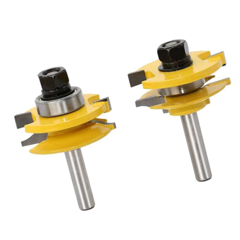 Jual 2/Set Rail Stile Router Bit Set 8mm Shank for round-over design ...