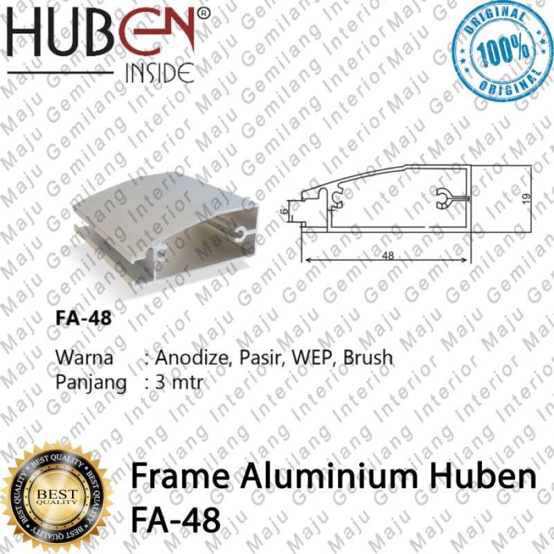 Jual Profil Frame Handle Alumunium Aluminium Huben Fa 48 Varian di ...
