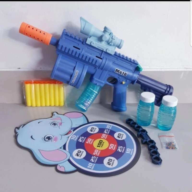 Jual Mainan Anak Multifunction Gun M416 3in1 Soft Bullet Gun Bubble 668 ...
