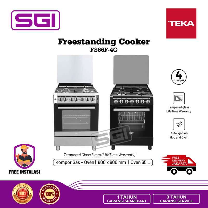 Jual Teka Freestanding Fs66f 4g Kompor Gas Oven With Grill / Silver Di ...