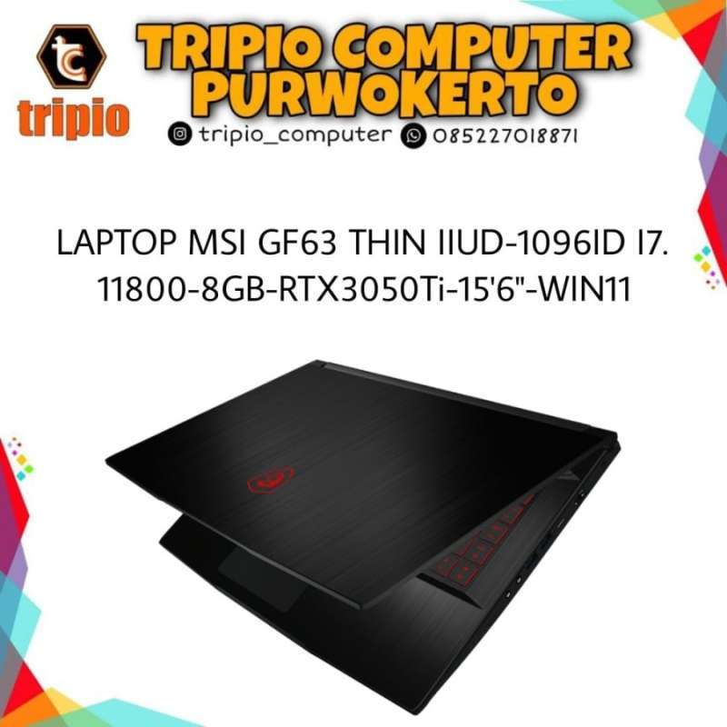 Jual LAPTOP MSI GF63-THIN 11UD-1096ID I7 11800 8GB RTX3050Ti 15,6 WIN11 ...