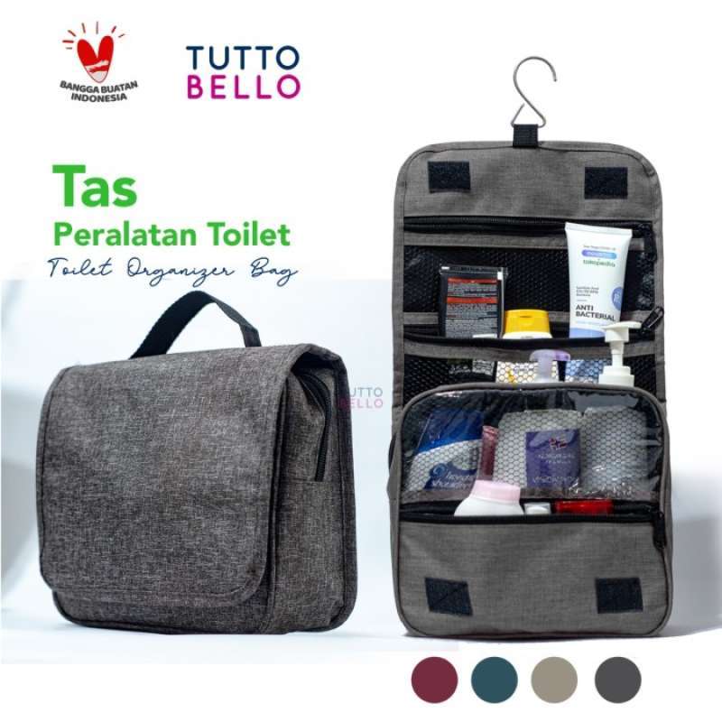 Promo Tas Toilet Organizer Travel Denim / Tempat Penyimpanan Alat Mandi ...