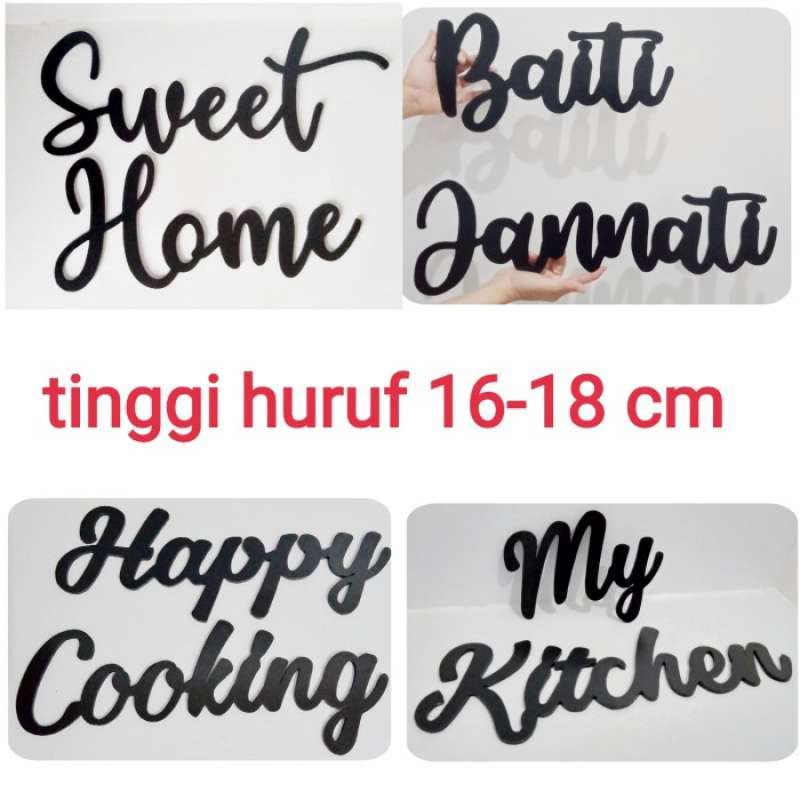 Promo Tulisan Kayu Huruf Timbul Happy Cooking Baiti Jannati My Kitchen ...