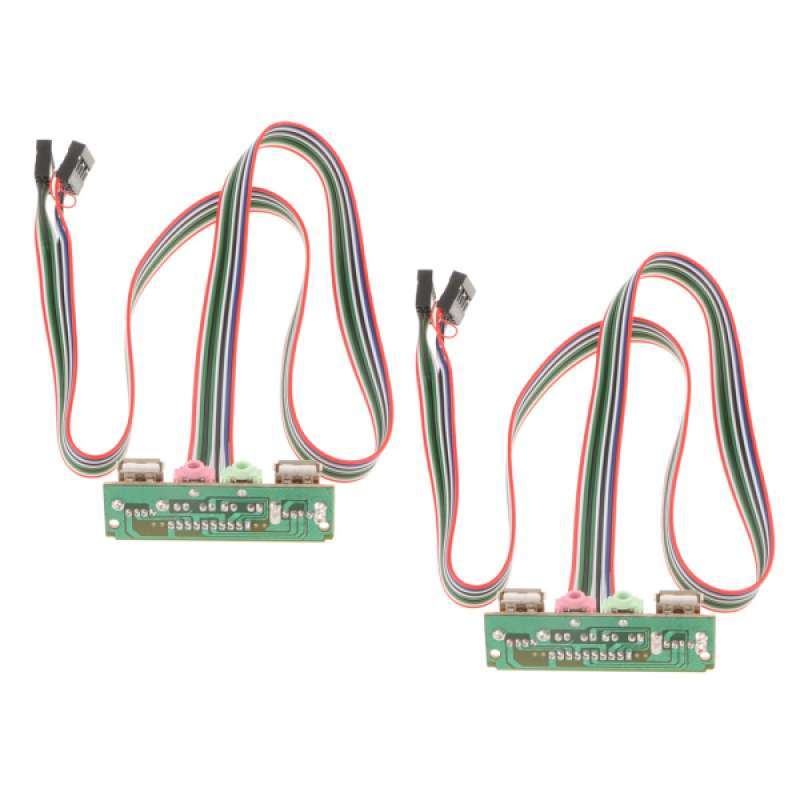 Jual 2x Pc Computer Case Front Panel Usb Audio Port Mic Earphone Cable ...