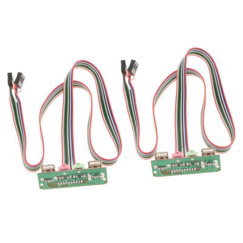 Jual 2x Pc Computer Case Front Panel Usb Audio Port Mic Earphone Cable ...